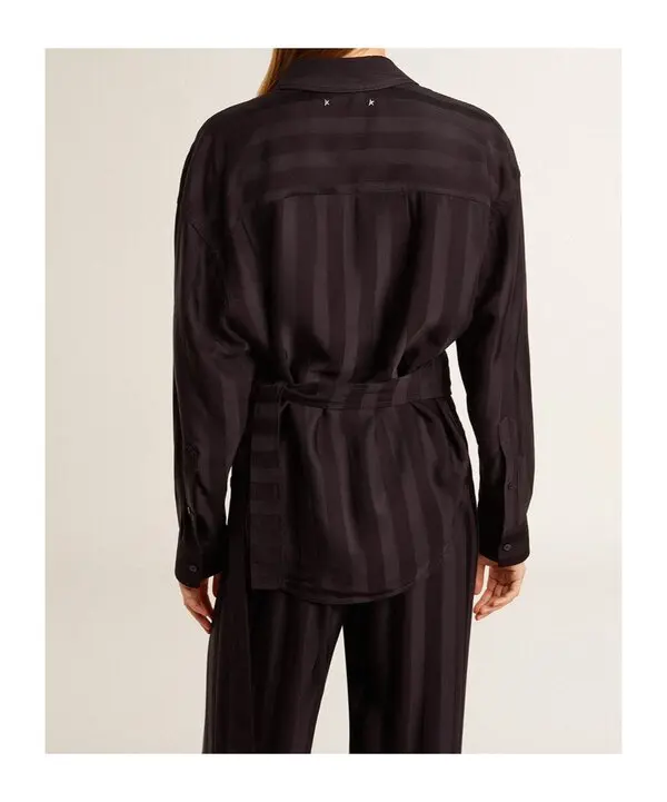 GOLDEN GOOSE Striped Wrap Shirt