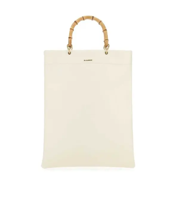 JIL SANDER Embossed Top Handle Bag - White