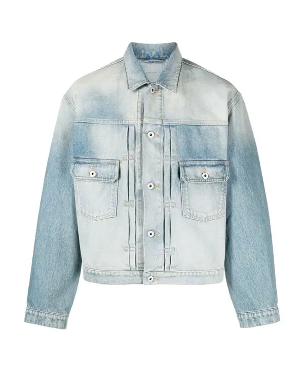 Kenzo Long-sleeved Buttoned Denim Jacket - White
