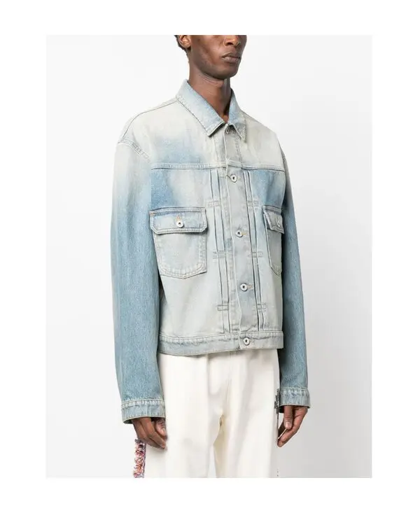 Kenzo Long-sleeved Buttoned Denim Jacket - White