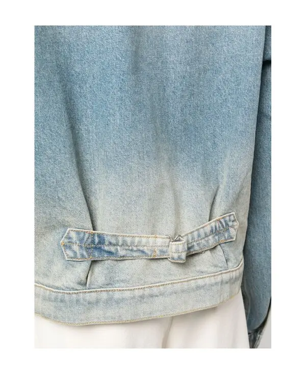Kenzo Long-sleeved Buttoned Denim Jacket - White