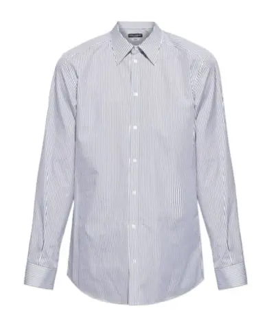 Dolce & Gabbana Dolce Gabbana Striped Curved Hem Shirt