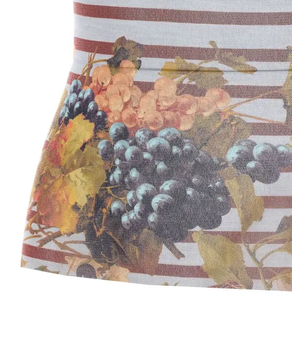 JEAN PAUL GAULTIER Sleeveless Striped Floral Top - Gray