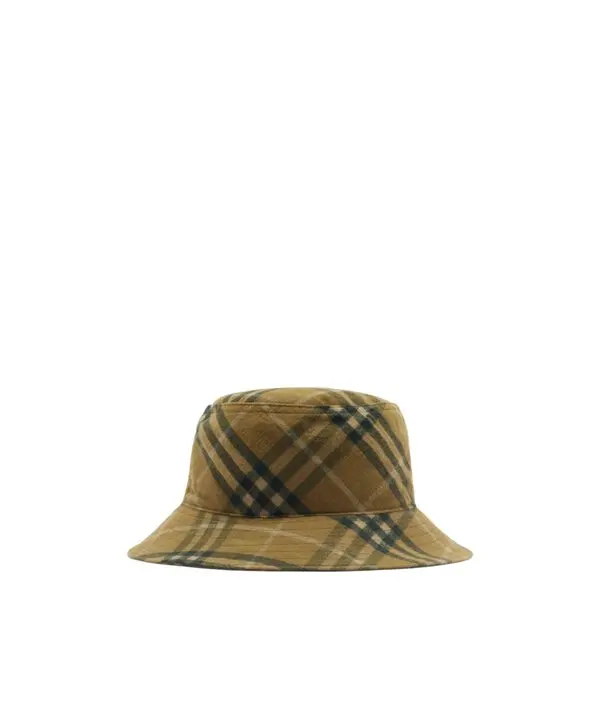 Burberry Checkered Cotton Twill Bucket Hat - Green