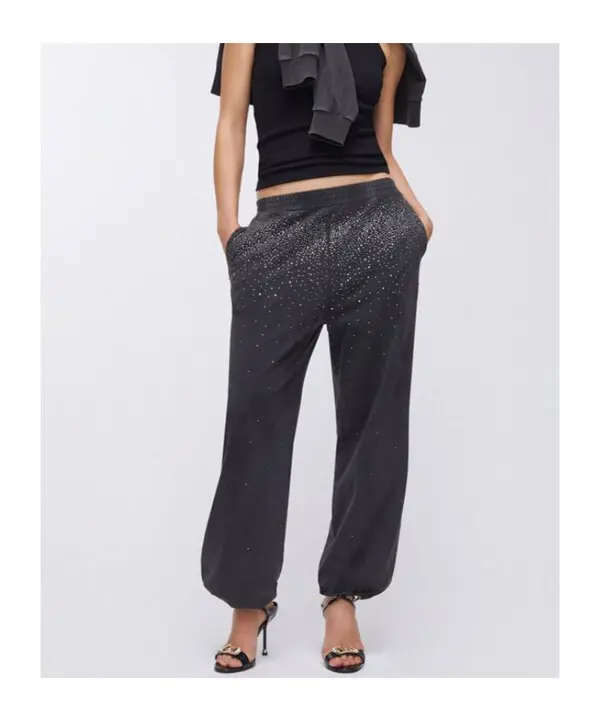 Liu Jo Embellished Trousers With All-over Logo - Black