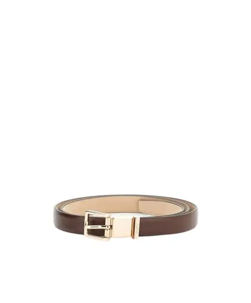 Max Mara Gold-tone Buckle Belt - Brown