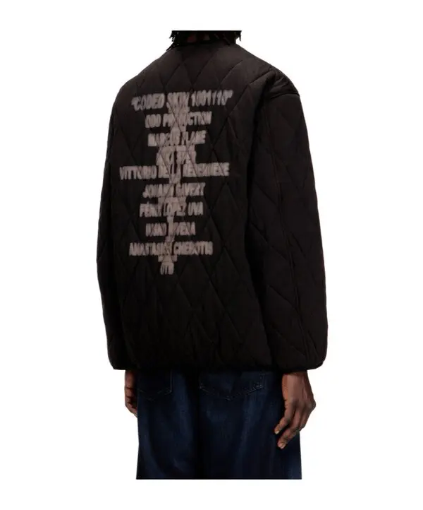 DIESEL® Quilted V-neck Jacket - Brown