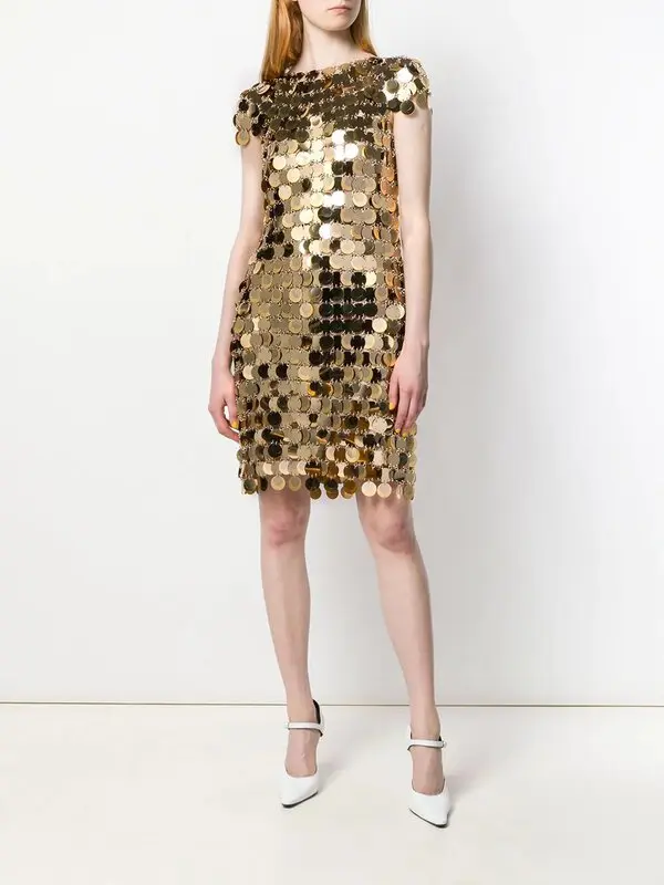 Rabanne Sequin Chain-disc Embellished Mini Dress - Multicolor