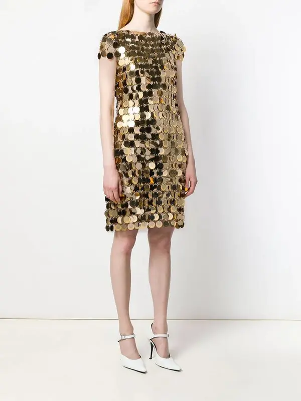 Rabanne Sequin Chain-disc Embellished Mini Dress - Multicolor