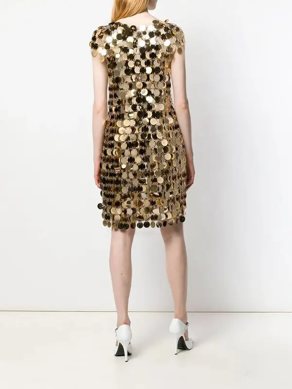 Rabanne Sequin Chain-disc Embellished Mini Dress - Multicolor