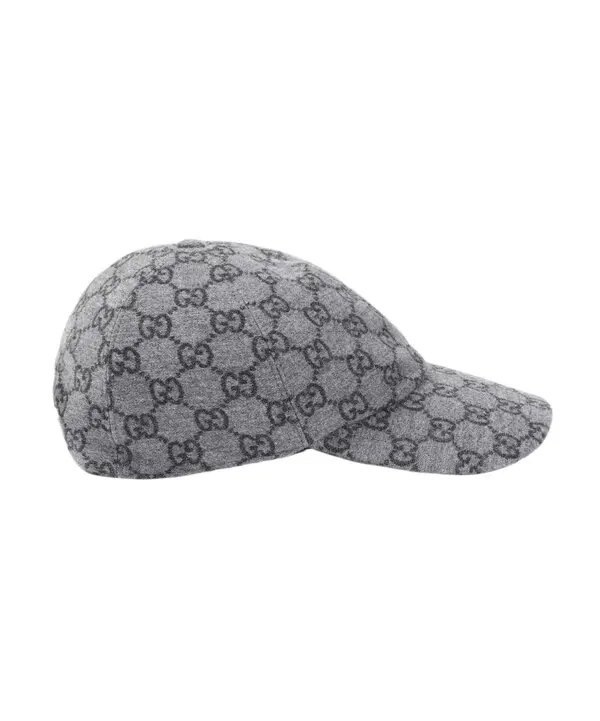 Gucci Gg Monogrammed Flannel Baseball Cap - Grey