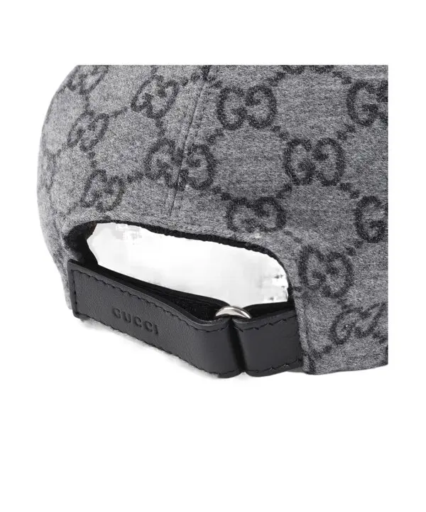 Gucci Gg Monogrammed Flannel Baseball Cap - Grey