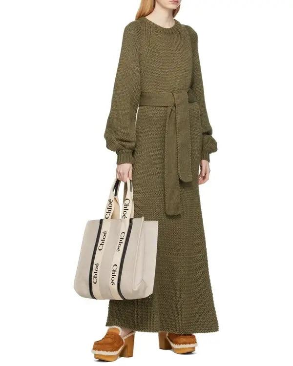 Chloé Woody Large Tote Bag - Nude