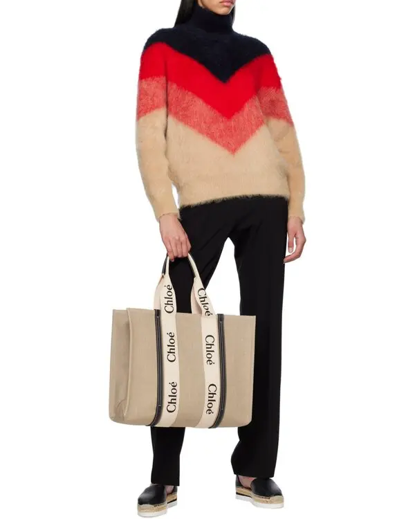 Chloé Woody Large Tote Bag - Nude