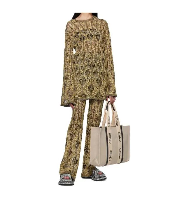 Chloé Woody Large Tote Bag - Nude