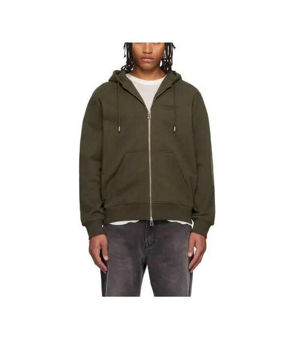 Givenchy Logo Printed Zipped Hoodie