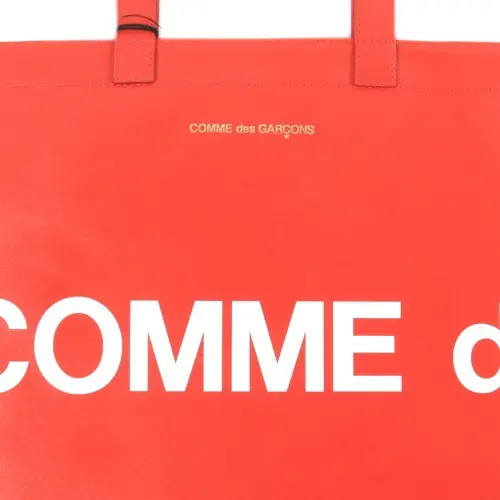 Comme Des Garçons Logo Printed Tote Bag - Red