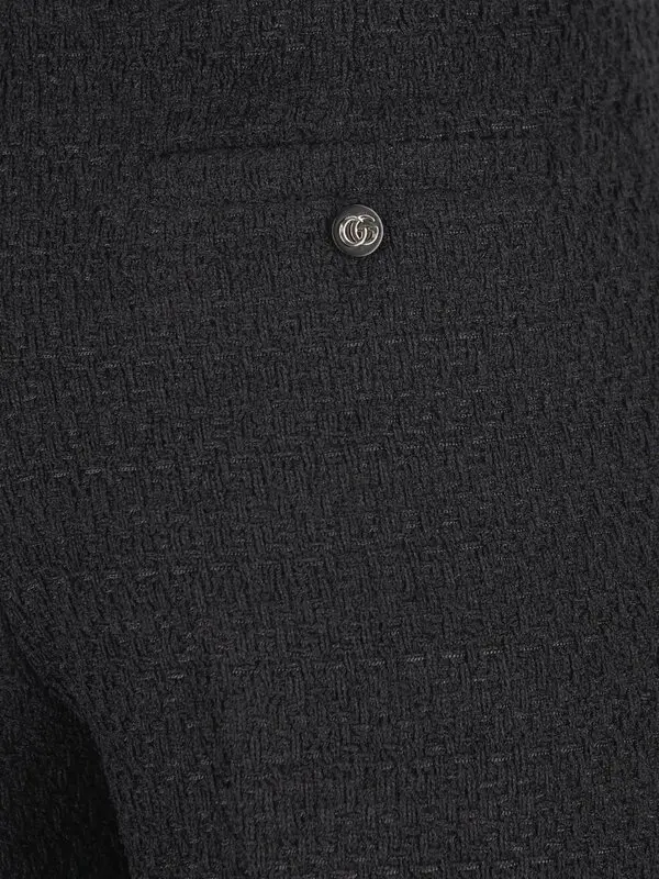 Gucci Gg Plaque Tweed Trousers