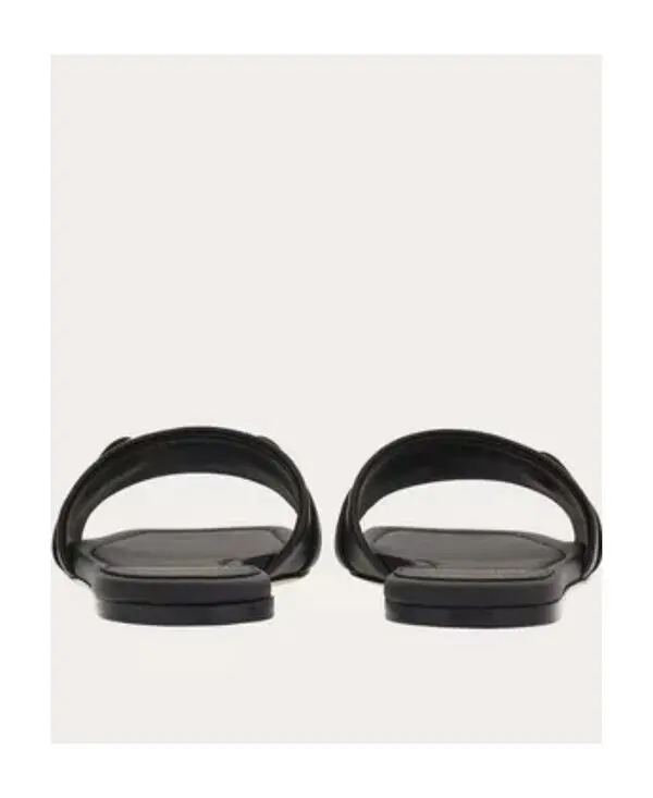 FERRAGAMO Gancini Logo Plaque Flat Sandals