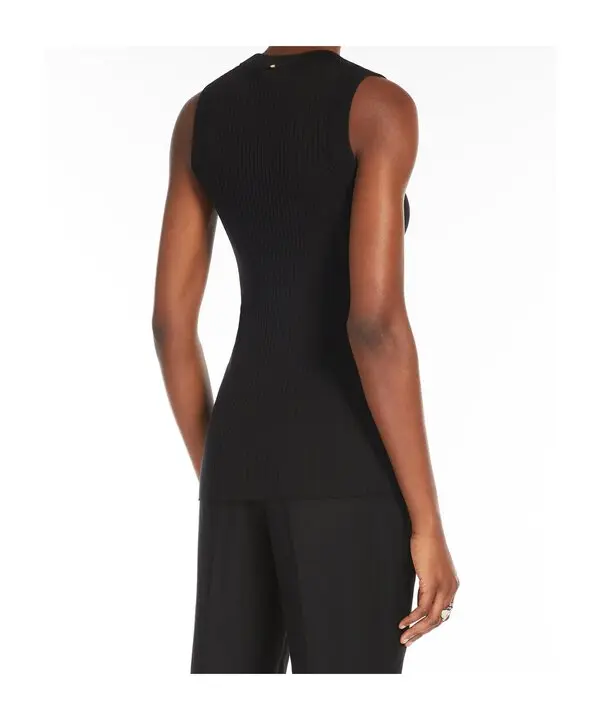 Sportmax Crewneck Sleeveless Ribbed Tank Top - Black