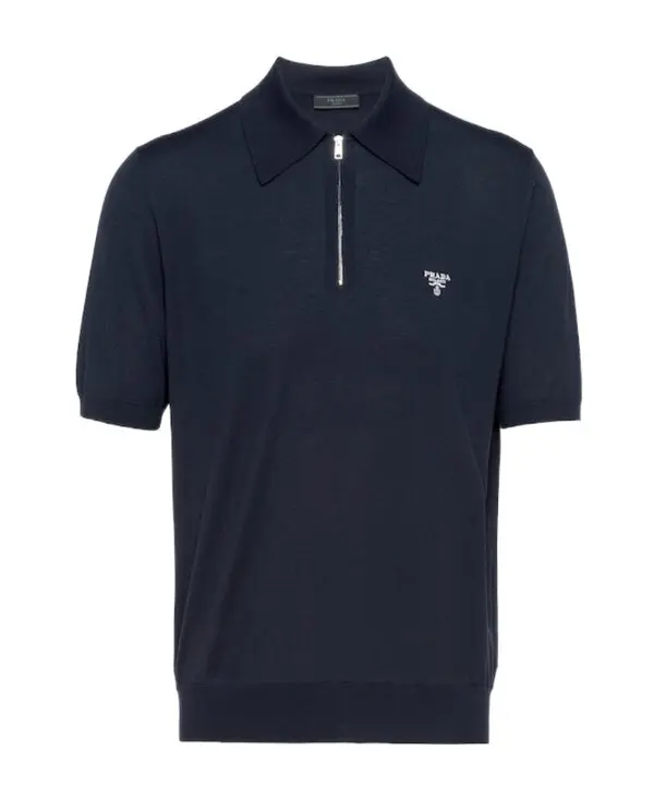 Prada Superfine Wool Polo Shirt - Blue