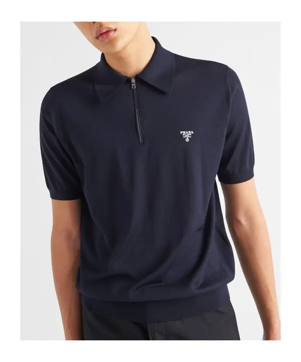 Prada Superfine Wool Polo Shirt - Blue