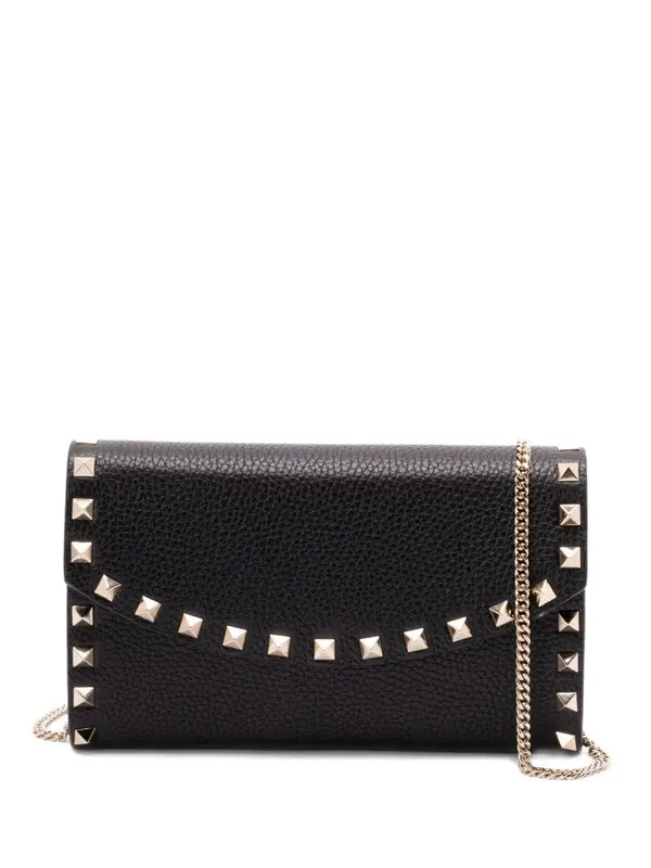 Valentino Garavani Rockstud Foldover Top Wallet - Black