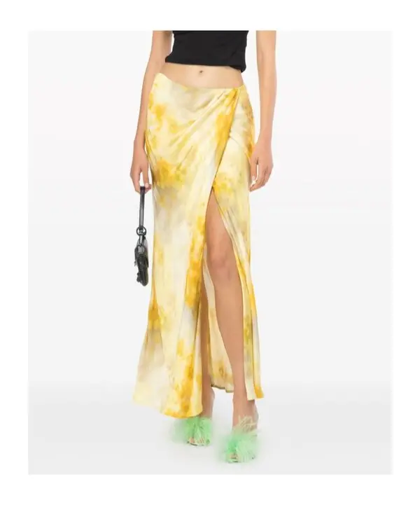 Pinko Faded Floral Print Gathered Maxi Skirt