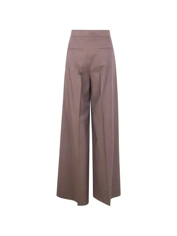 Max Mara Pleated High-waisted Wide-leg Trousers - Gray