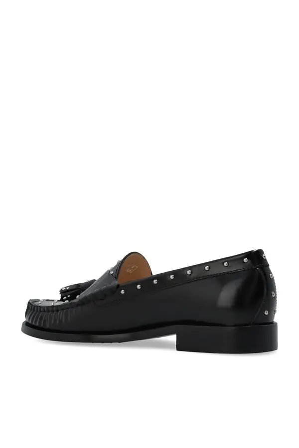 STUART WEITZMAN Embellished Tassel Loafers - Black