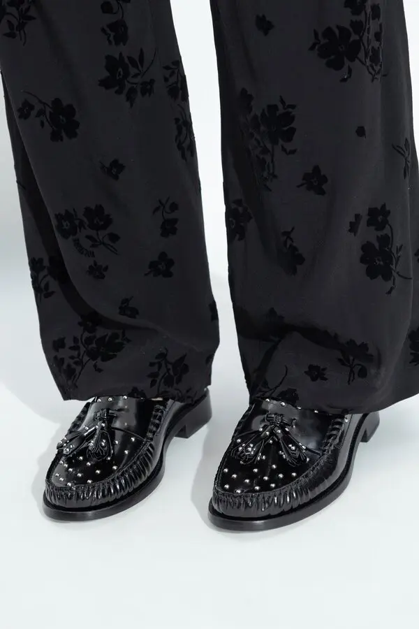 STUART WEITZMAN Embellished Tassel Loafers - Black