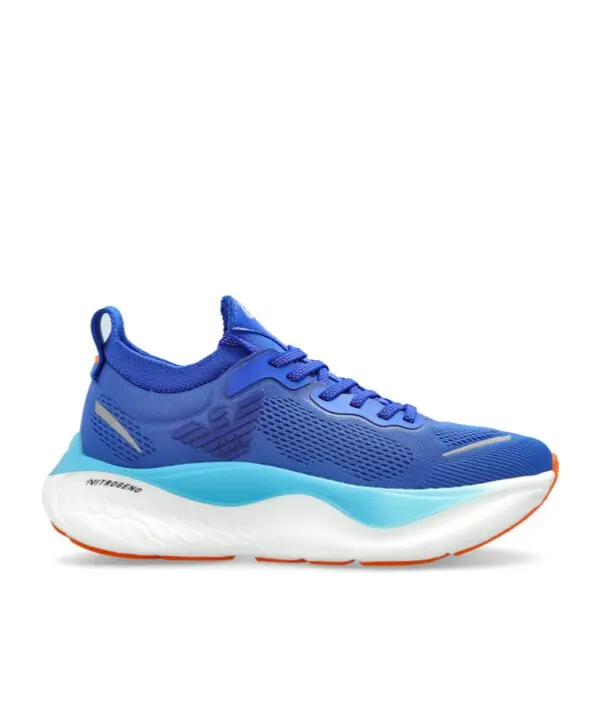 EA7 Logo Printed Lace-up Sneakers - Blue