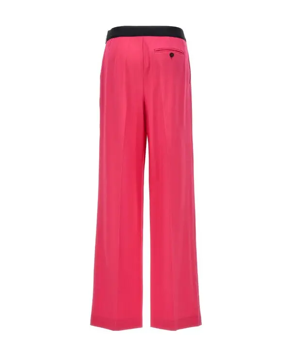 MSGM Logo Waistband Wide-leg Trousers
