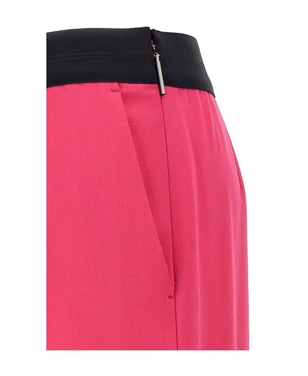MSGM Logo Waistband Wide-leg Trousers