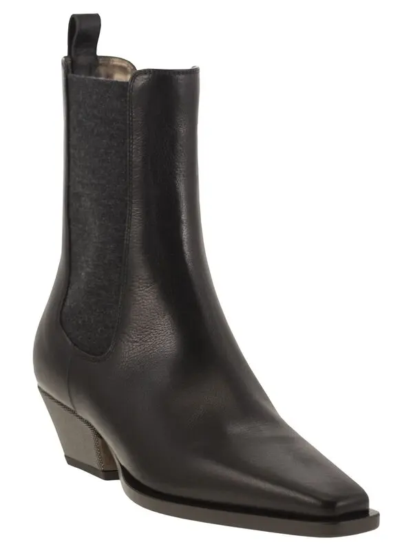 Brunello Cucinelli Pointed Toe Ankle Boots - Black