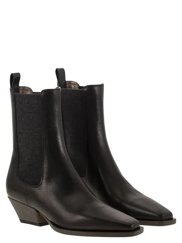 Brunello Cucinelli Pointed Toe Ankle Boots - Black