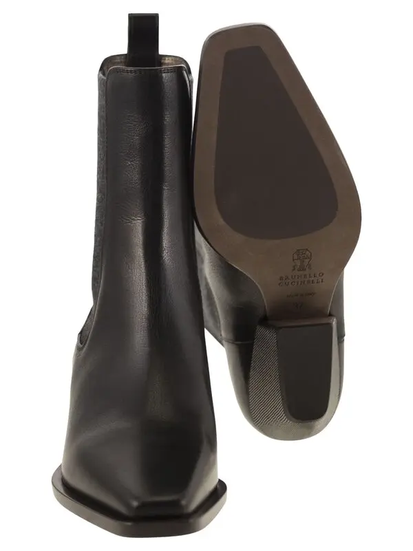 Brunello Cucinelli Pointed Toe Ankle Boots - Black