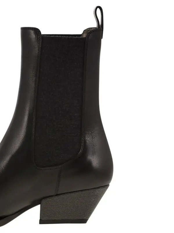 Brunello Cucinelli Pointed Toe Ankle Boots - Black
