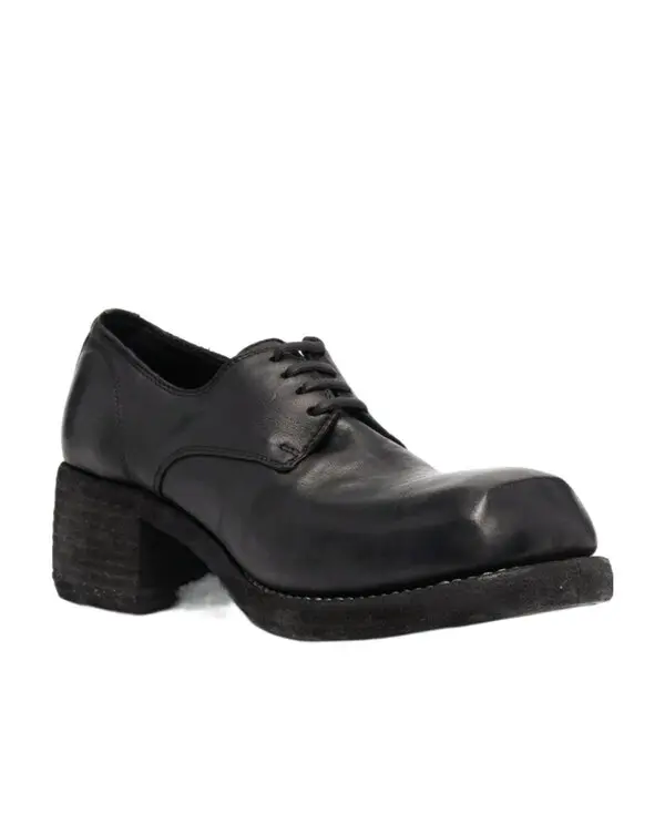 Guidi Full-grain Square Toe Lace-up Heeled Shoes
