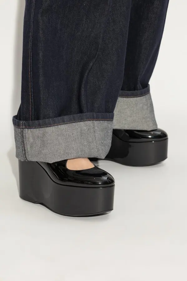 Alaïa 110mm Wedge Leather Pumps