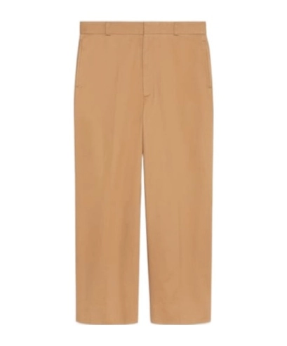 Gucci Twill Straight Leg Trousers - Nude