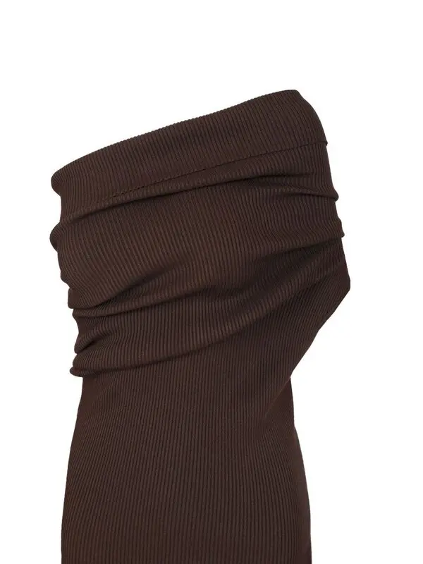 Rick Owens Athena One-shoulder Knitted Dress With Slit Detail