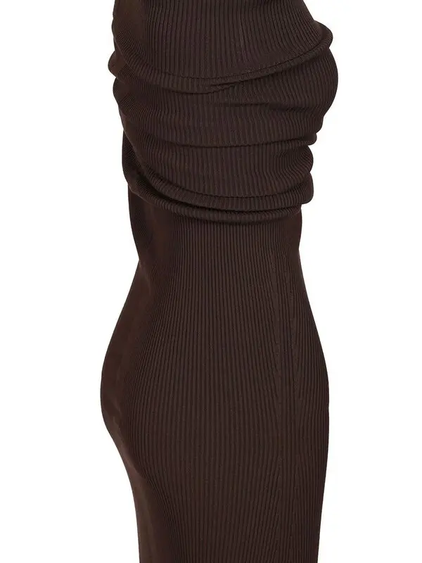 Rick Owens Athena One-shoulder Knitted Dress With Slit Detail