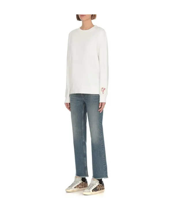 GOLDEN GOOSE Crewneck Sweatshirt With Embroidered Logo