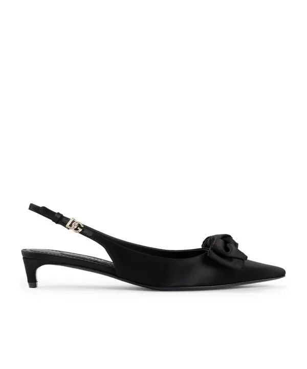 Dolce & Gabbana Bow Detailed Slingback Pumps - Black