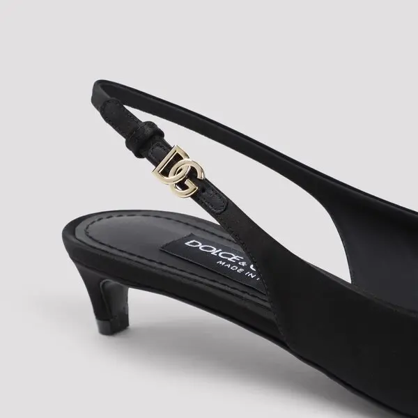 Dolce & Gabbana Bow Detailed Slingback Pumps - Black