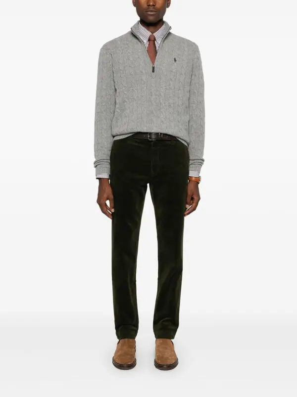 Polo Ralph Lauren Cable Knit Quarter Zip Jumper - Grey