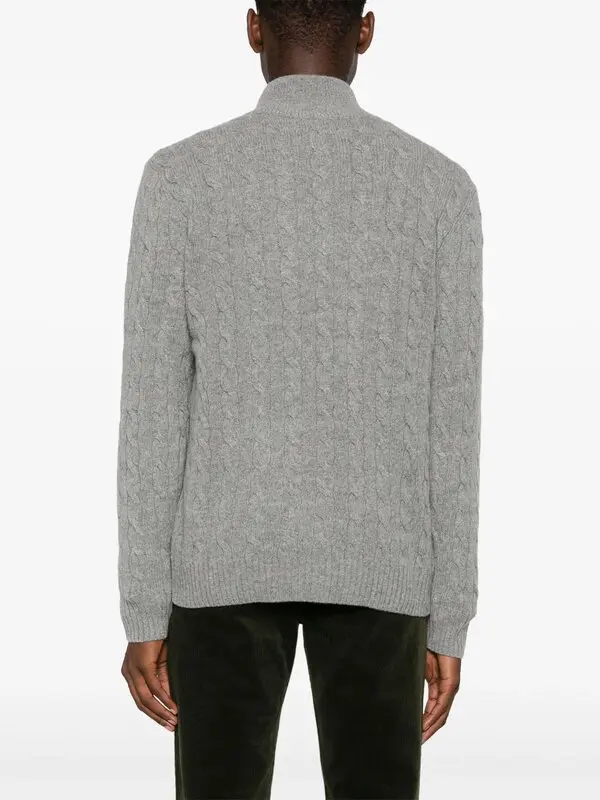 Polo Ralph Lauren Cable Knit Quarter Zip Jumper - Grey