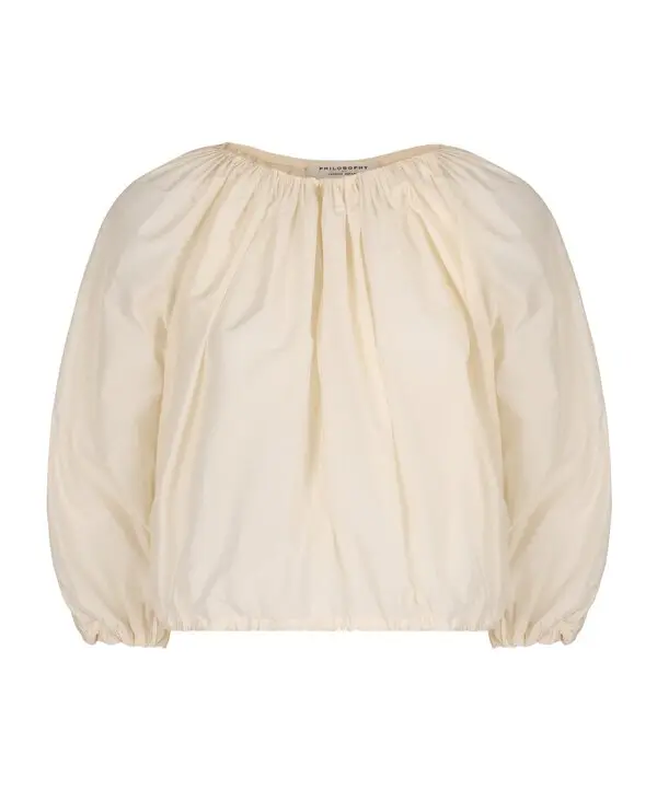 Philosophy Di Lorenzo Serafini Pleated Long-sleeved Blouse - Nude