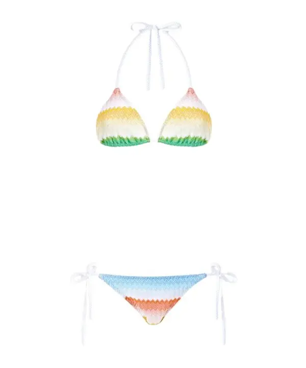Missoni Chevron Tie-side Bikini - White